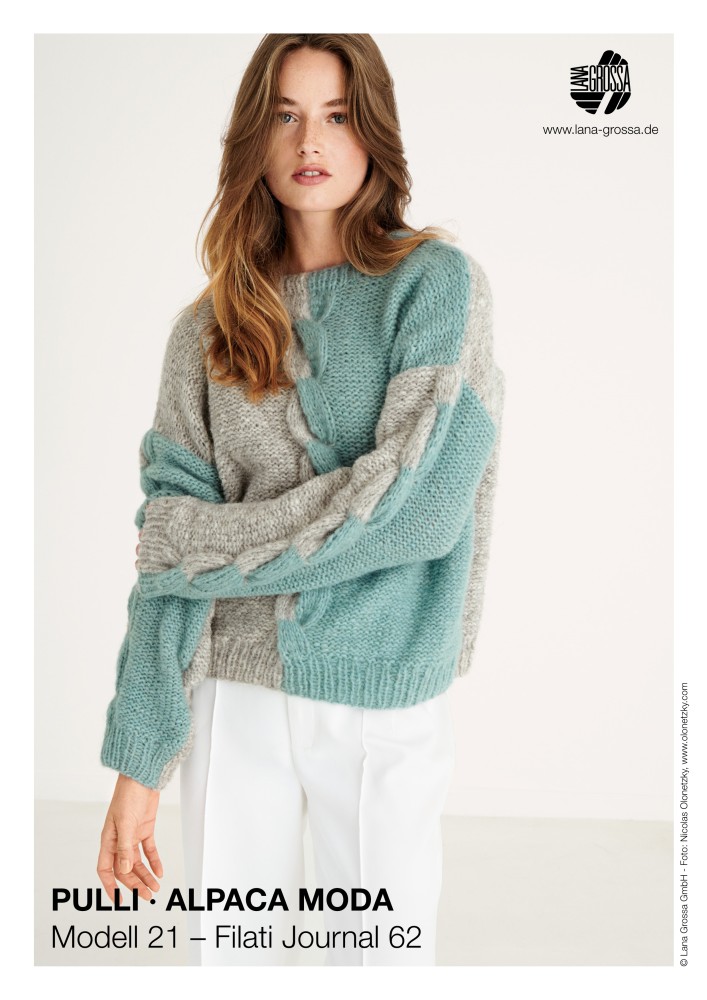 Lana Grossa Strickanleitung kostenlos Pulli ( Alpaca Moda) | Woolanda